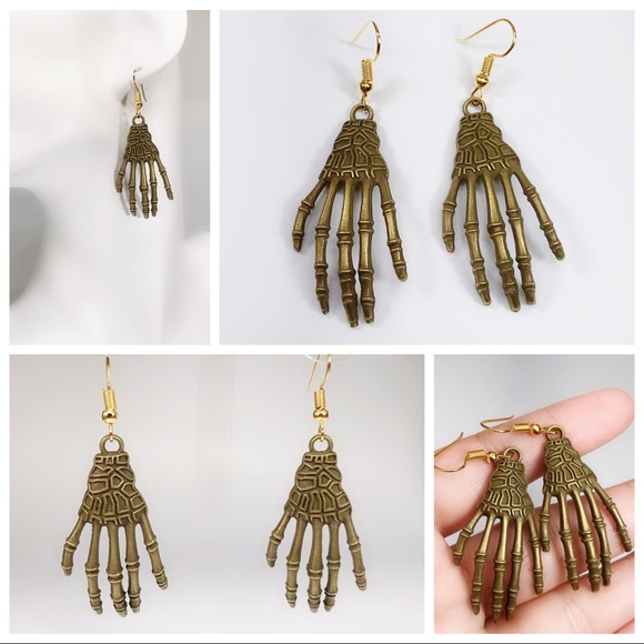 Jewelry | Nwt Copper Skeleton Hands Earrings | Poshmark